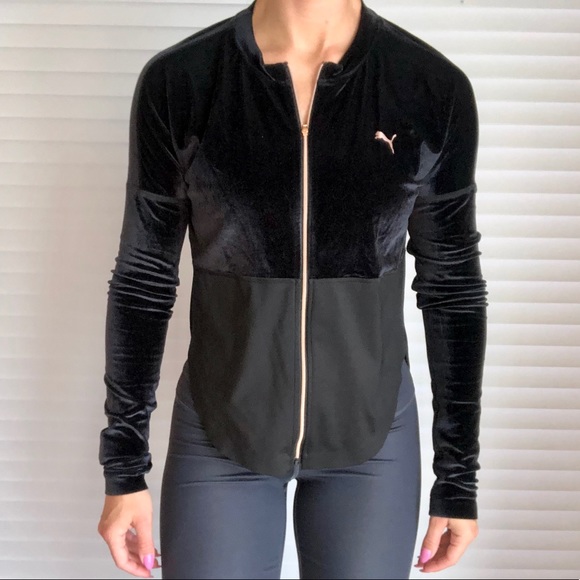 Puma | Tops | Puma Track Jacket With Velvet Detail | Poshmark
